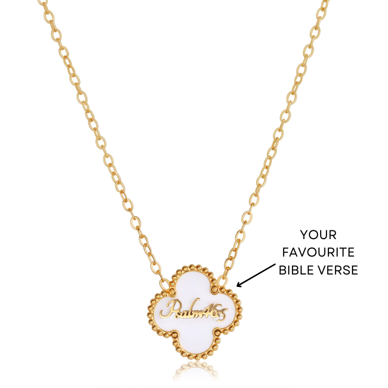 Bible Versed Clover Necklaces (Gold) - Personalised – Gospel Galore
